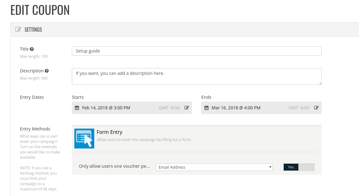 Coupon Setup Guide – Woobox Help