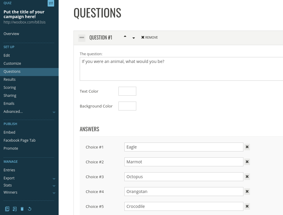 Quiz Setup Guide – Woobox Help