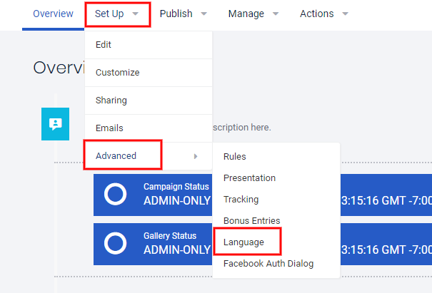 Customizing Default Language/Text – Woobox Help
