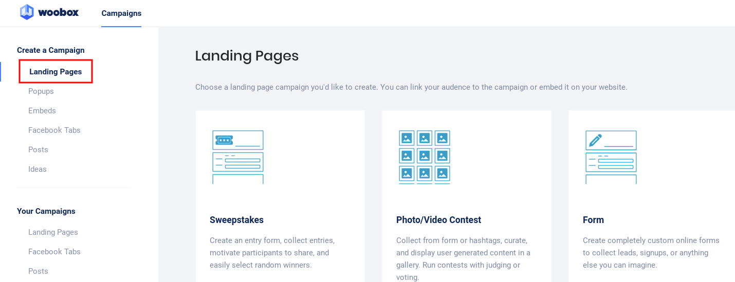 Dedicated landing pages – Woobox Help