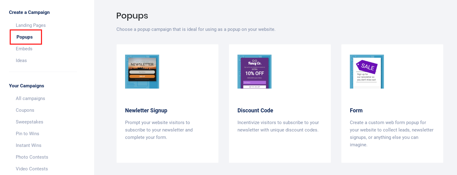 Popups – Woobox Help